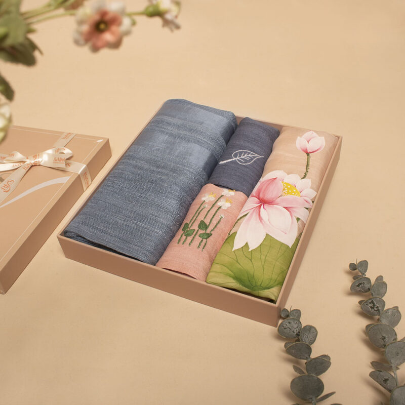 Set quà 012: Viên Mãn - Bá Minh Silk - Lụa Tơ Tằm Việt Nam